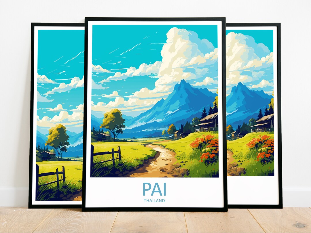 Pai Travel Print Art Pai Poster Thailand Wall Art Decor Pai Gift Pai ...