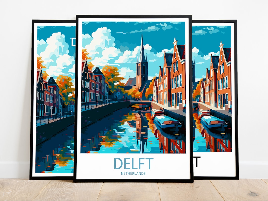 Delft Travel Print Art Delft Poster Netherlands Wall Art Decor Delft ...