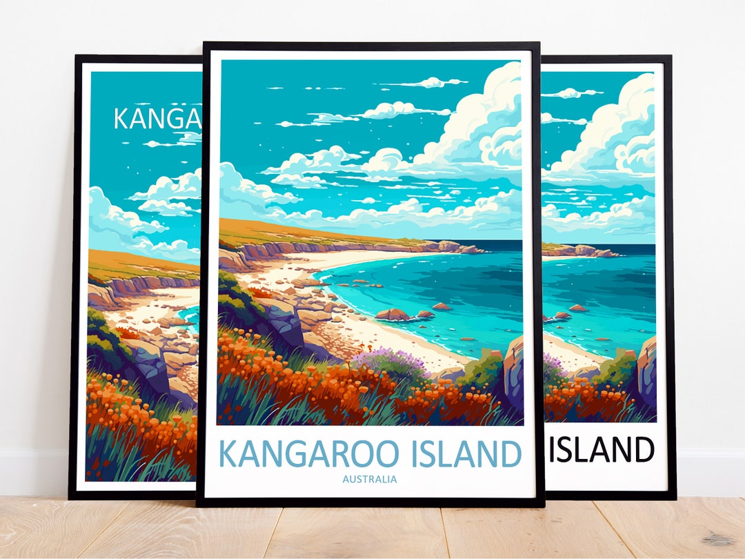 Kangaroo Island Travel Poster Kangaroo Island Print Australia Art Print ...