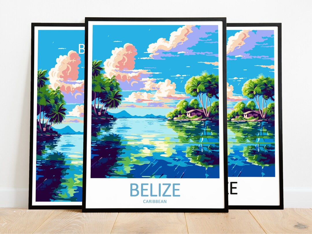 Belize Travel Print Art Belize Poster Caribbean Wall Art Decor Belize ...