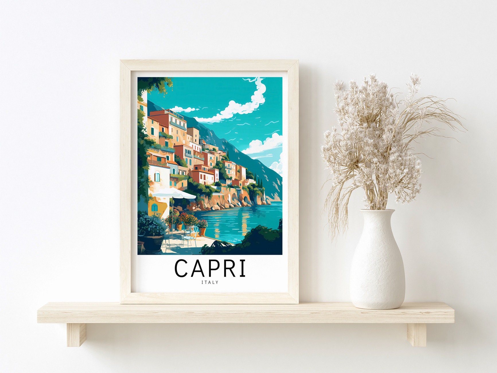 Capri Travel Poster Italy Capri Print Capri Gift Capri - Etsy