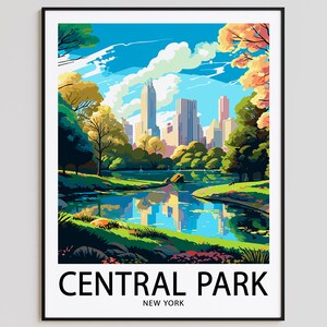 Central Park Travel Poster Central Park Print New York Art Print ...