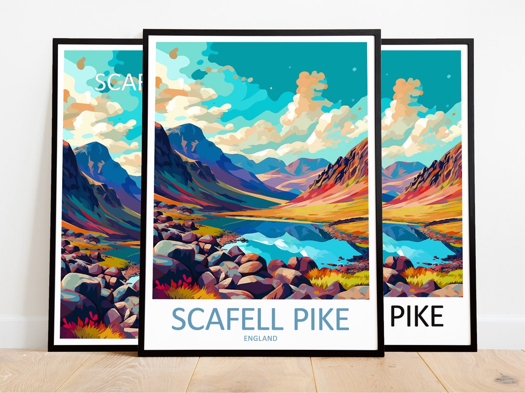 Scafell Pike Travel Print Scafell Pike Art Poster England Art Print ...