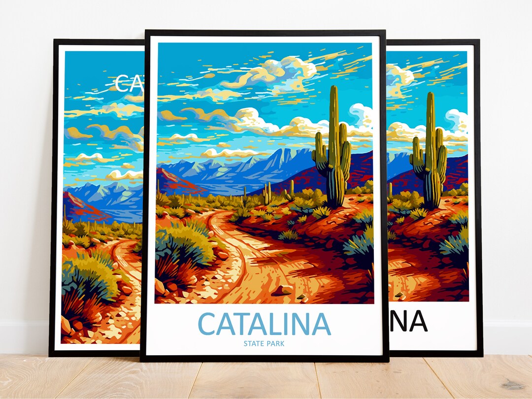 Catalina Travel Print Art Catalina Poster State Park Wall Art Decor ...