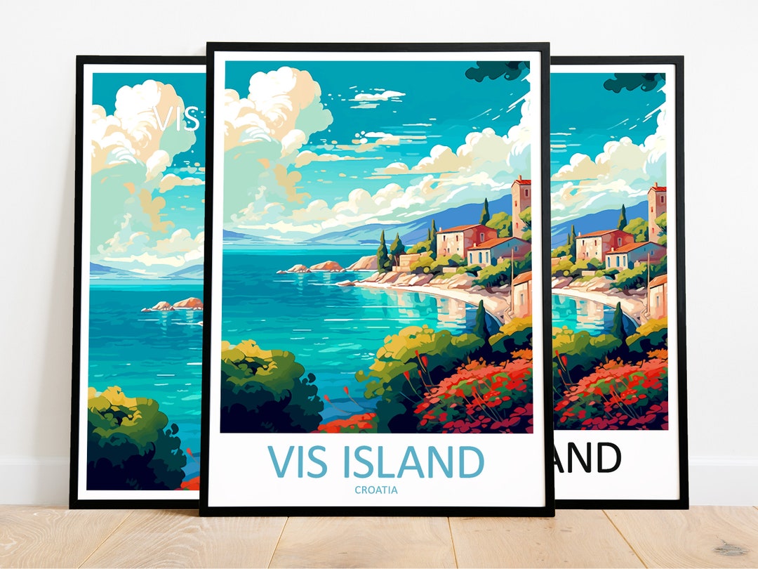 Vis Island Travel Print Art Vis Island Poster Croatia Wall Art Decor ...