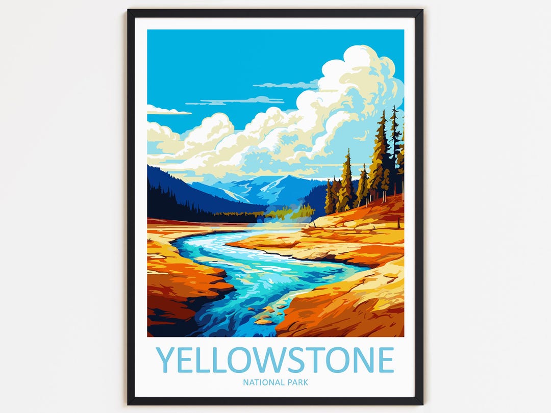 Yellowstone National Park Travel Print Wall Decor Wall Art Yellowstone ...