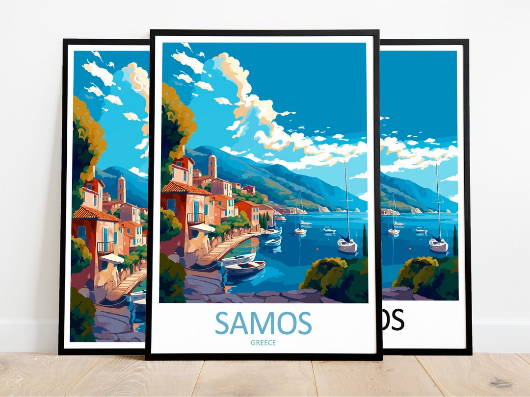 Samos Travel Print Art Samos Poster Greece Wall Art Decor Samos Gift ...