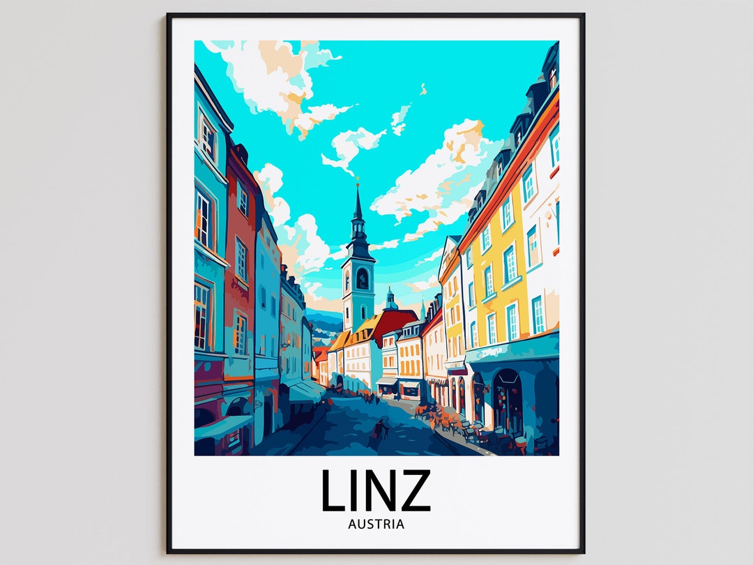 Linz Travel Poster Linz Print Austria Art Print Linz Gift Linz Wall Art ...