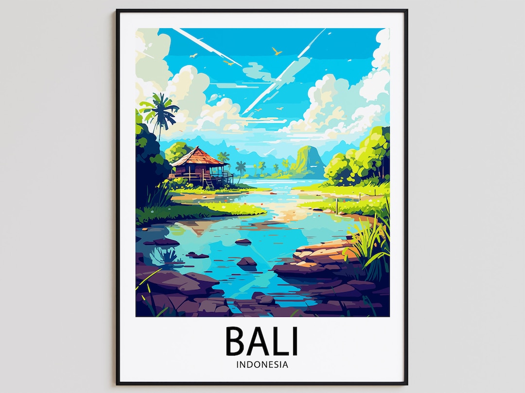 Bali Travel Poster Bali Print Indonesia Art Print Bali Gift - Etsy