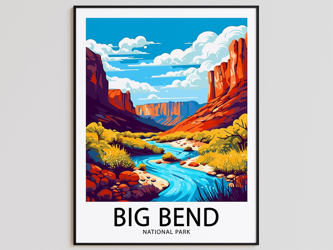 Big Bend Travel Poster Big Bend Print National Park Art Print Big Bend ...