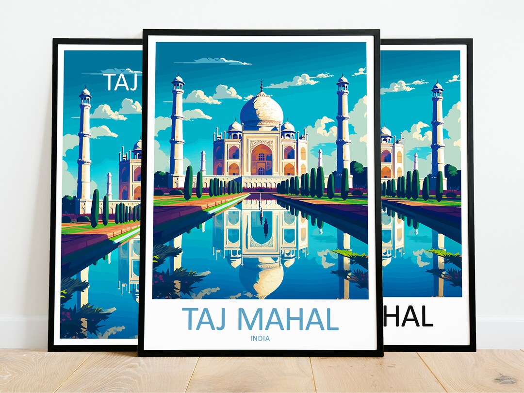 Taj Mahal Travel Print Art Taj Mahal Poster India Wall Art Decor Taj ...