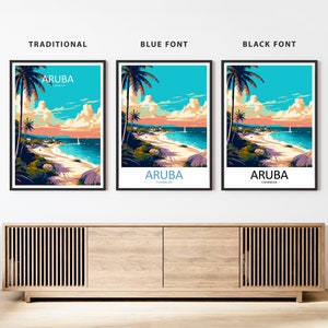 Aruba Travel Poster Aruba Print Caribbean Art Print Aruba Gift Aruba ...
