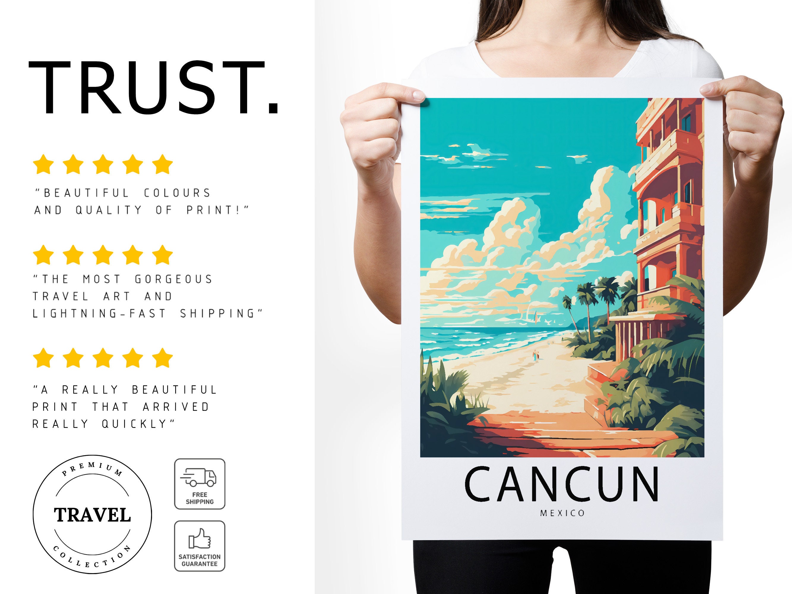Cancun Travel Poster Mexico Cancun Print Cancun Gift - Etsy