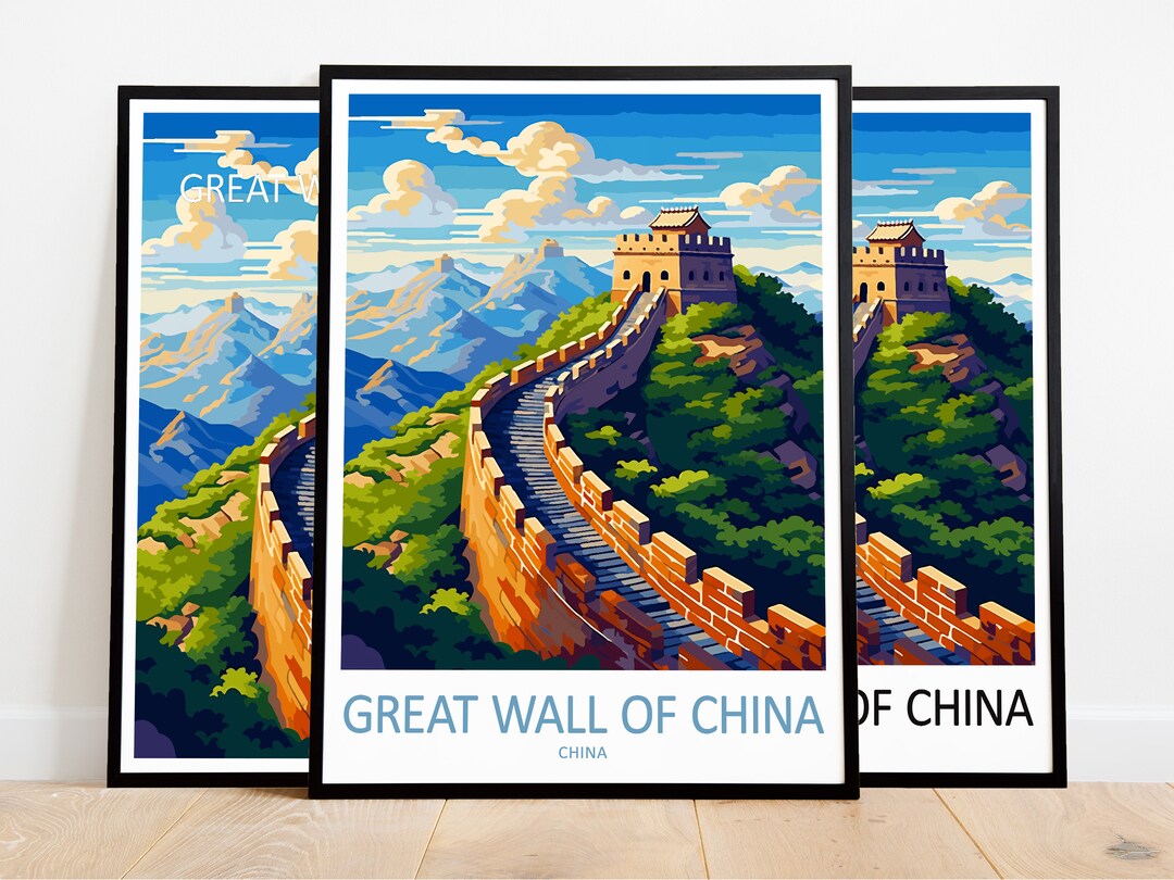 Great Wall of China Travel Poster Great Wall of China Print China Art ...