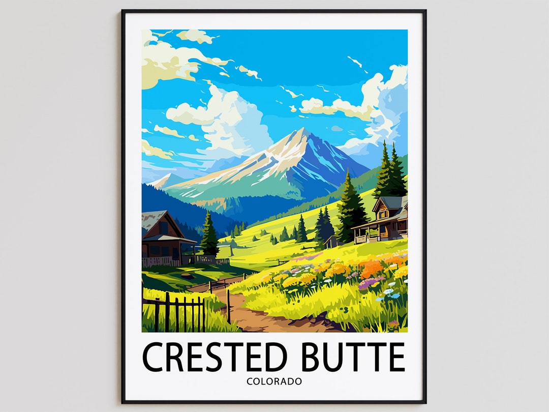 Crested Butte Travel Poster Crested Butte Print Colorado Art Print ...
