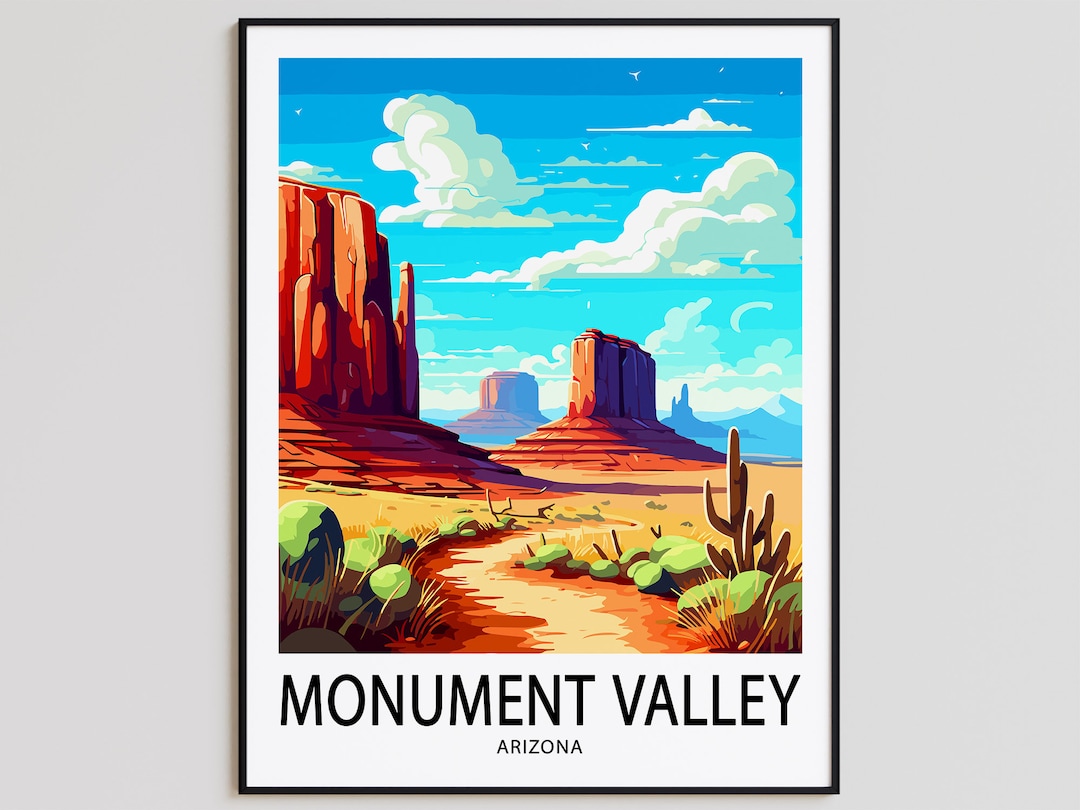 Monument Valley Travel Poster Monument Valley Print Arizona Art Print ...