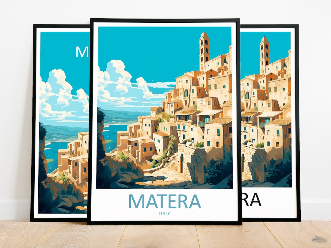 Matera Travel Print Art Matera Poster Italy Wall Art Decor Matera Gift ...