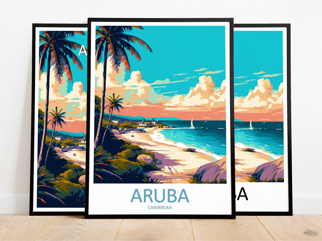 Aruba Travel Poster Aruba Print Caribbean Art Print Aruba Gift Aruba ...