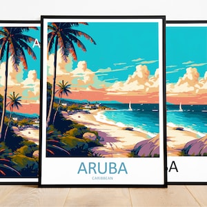 Aruba Travel Poster Aruba Print Caribbean Art Print Aruba Gift Aruba ...