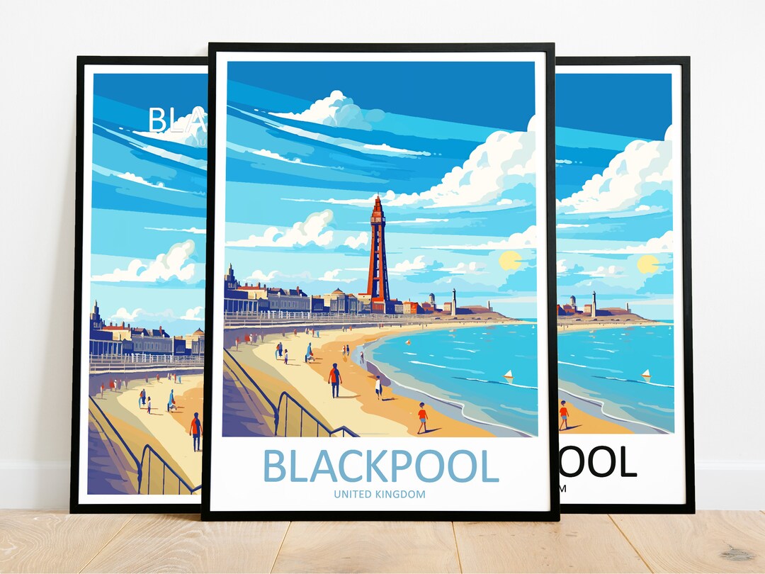 Blackpool Travel Poster Blackpool Print United Kingdom Art Print ...