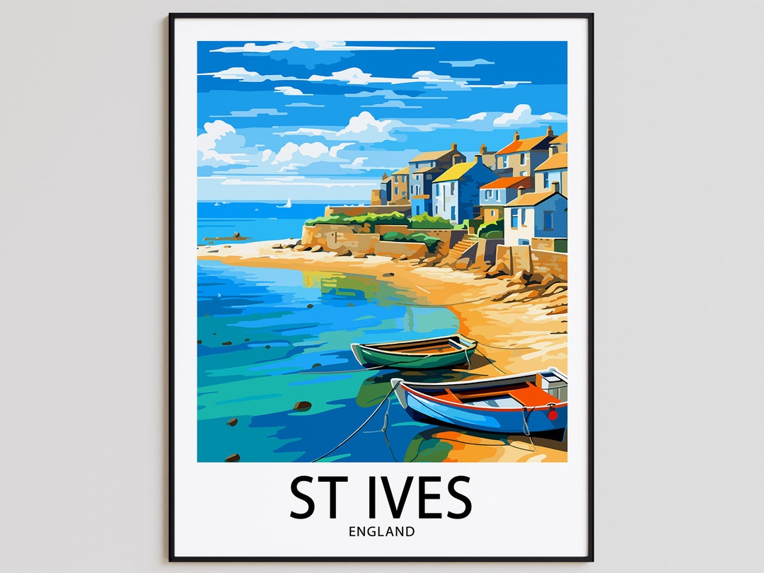 St Ives Travel Poster St Ives Print England Art Print St Ives - Etsy