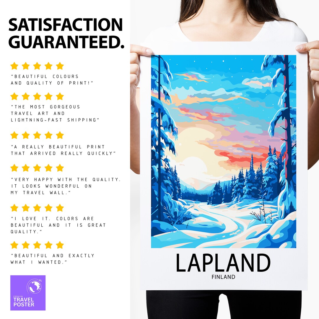 Lapland Travel Poster Lapland Print Finland Art Print Lapland - Etsy