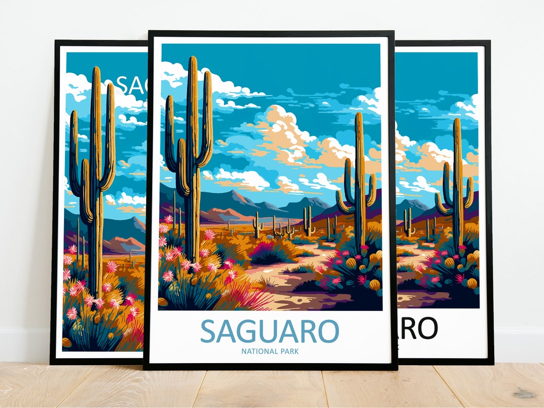 Saguaro Travel Print Art Saguaro Poster National Park Wall Art Decor ...