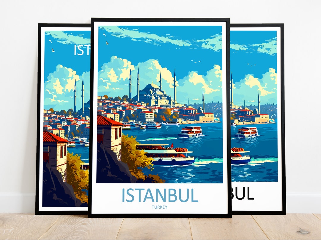 Istanbul Travel Poster Istanbul Print Turkey Art Print Istanbul Gift ...