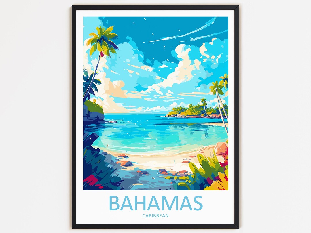 Bahamas Travel Print Wall Decor Wall Art Bahamas Wall Hanging Home ...