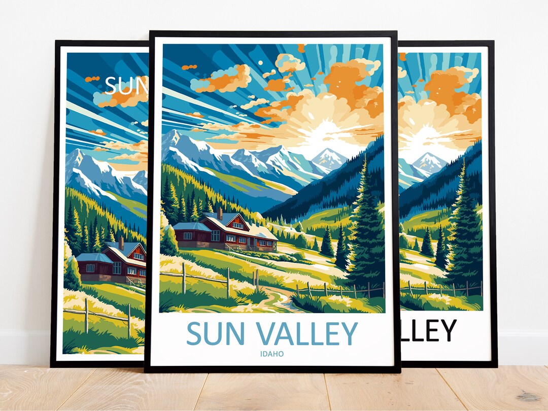 Sun Valley Travel Print Art Sun Valley Poster Idaho Wall Art Decor Sun ...