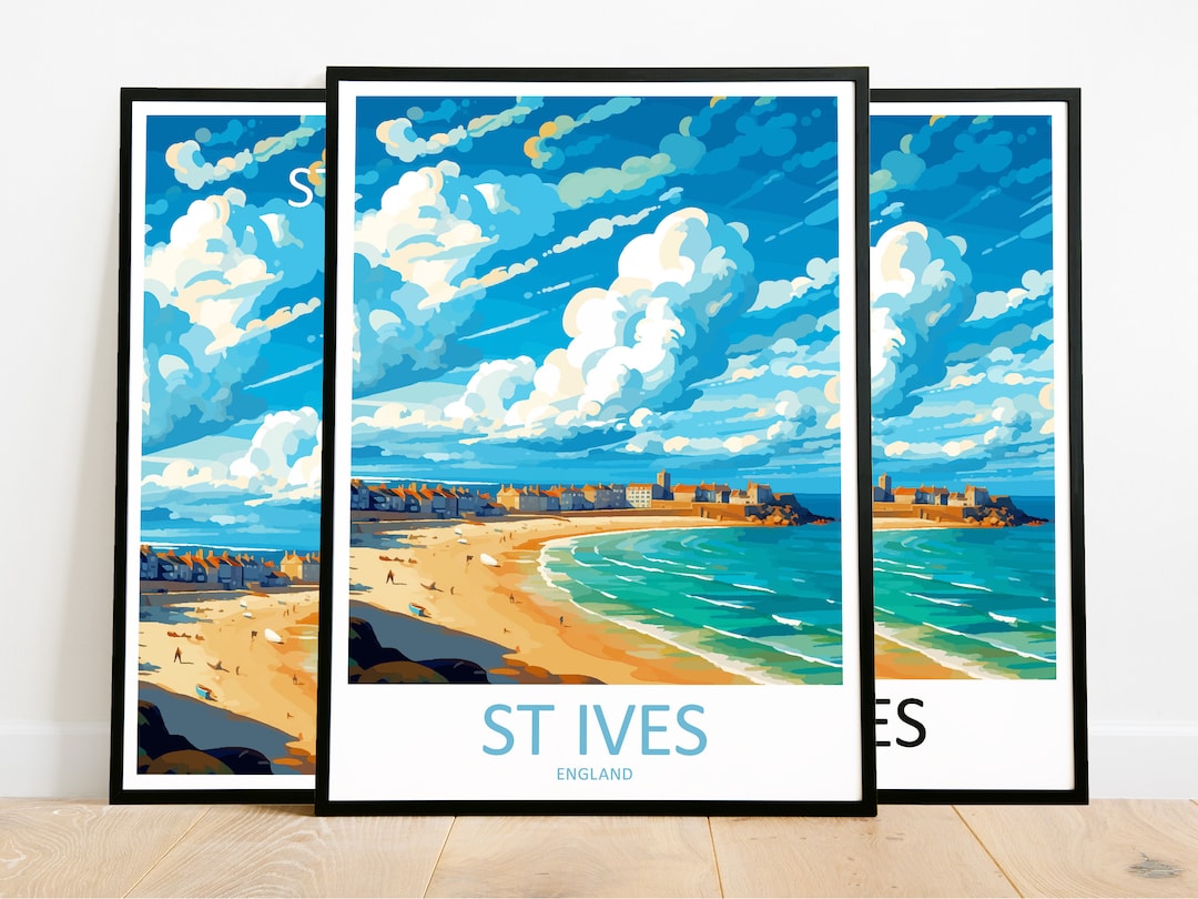 St Ives Travel Print Art St Ives Poster England Wall Art Decor St Ives ...