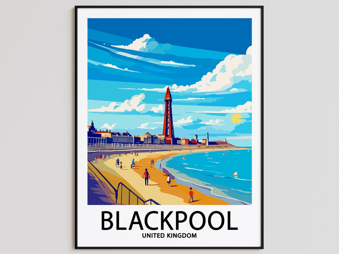 Blackpool Travel Poster Blackpool Print United Kingdom Art Print ...