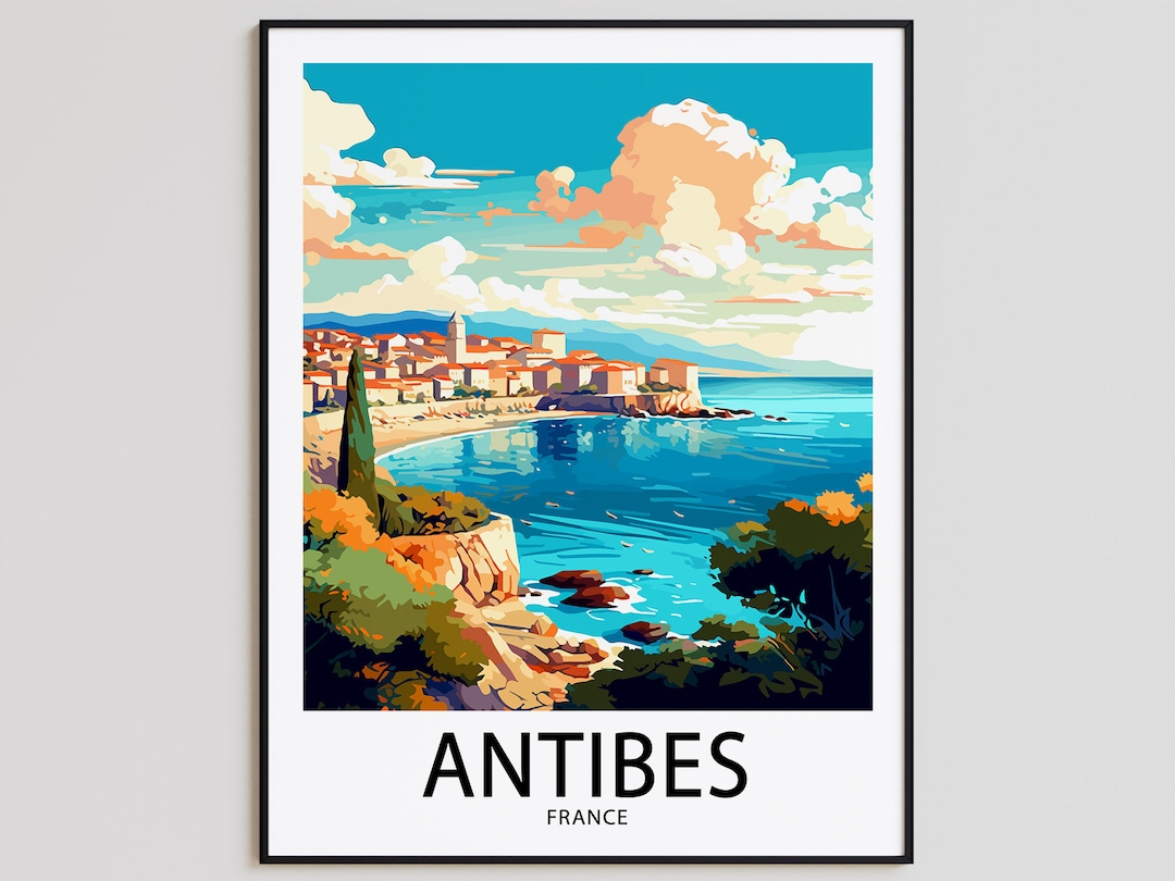 Antibes Travel Poster Antibes Print France Art Print Antibes Gift Antibes Wall Art Antibes ...