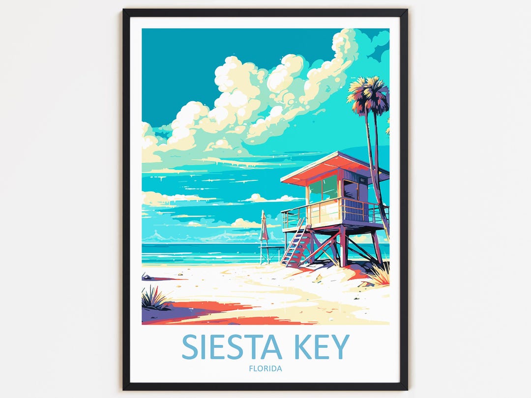 Siesta Key Travel Print Wall Decor Wall Art Siesta Key Wall Hanging ...