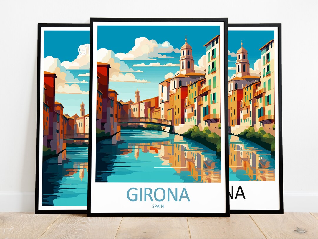 Girona Travel Print Art Girona Poster Spain Wall Art Decor Girona Gift ...