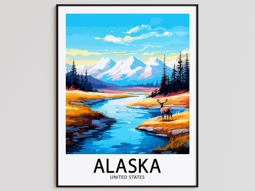 Alaska Travel Poster Alaska Print United States Art Print Alaska Gift ...