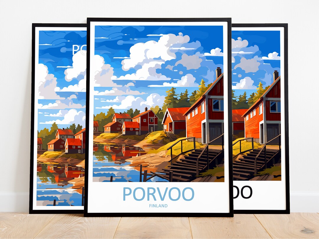Porvoo Travel Print Art Porvoo Poster Finland Wall Art Decor Porvoo ...