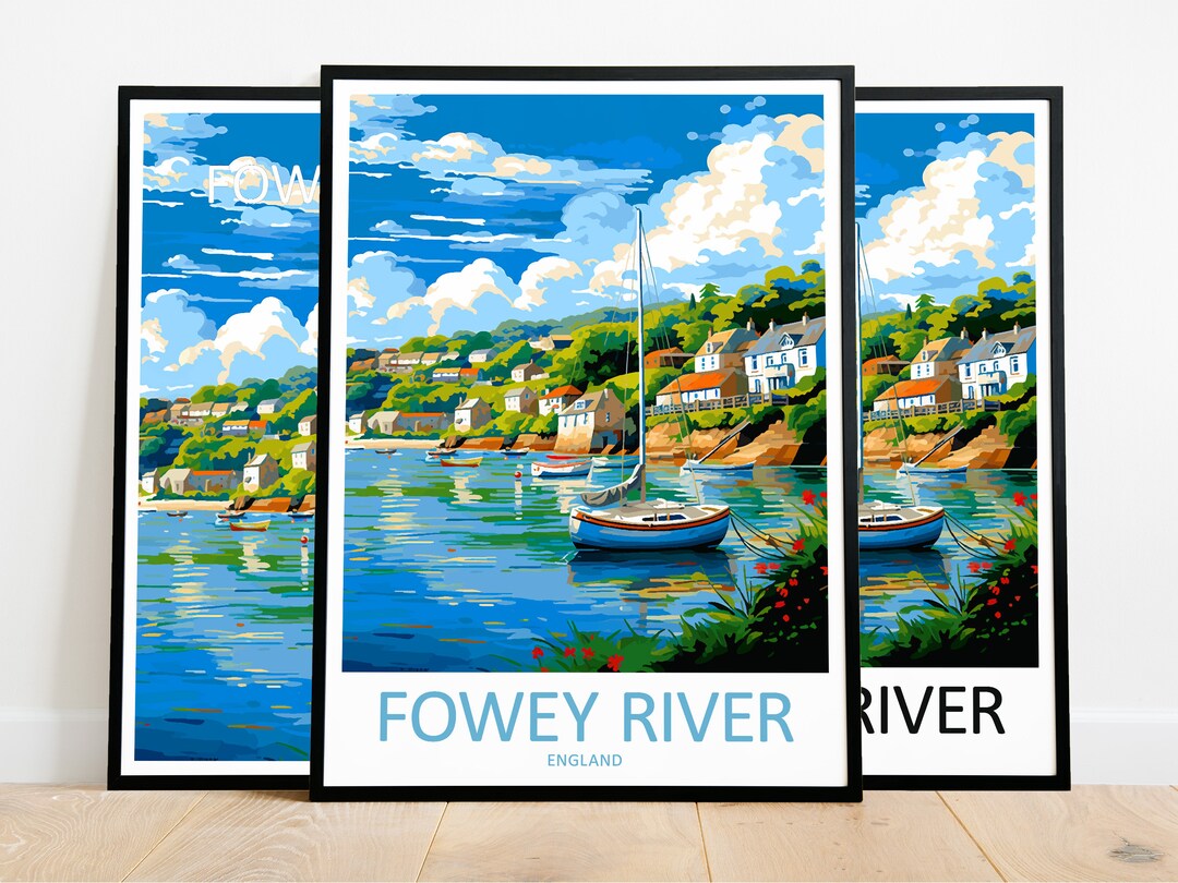 Fowey River Travel Print Art Fowey River Poster England Wall Art Decor ...