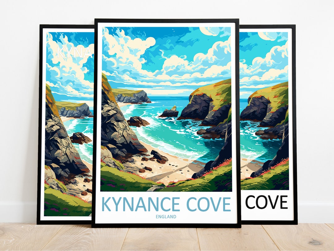 Kynance Cove Travel Print Kynance Cove Art Poster England Art Print ...