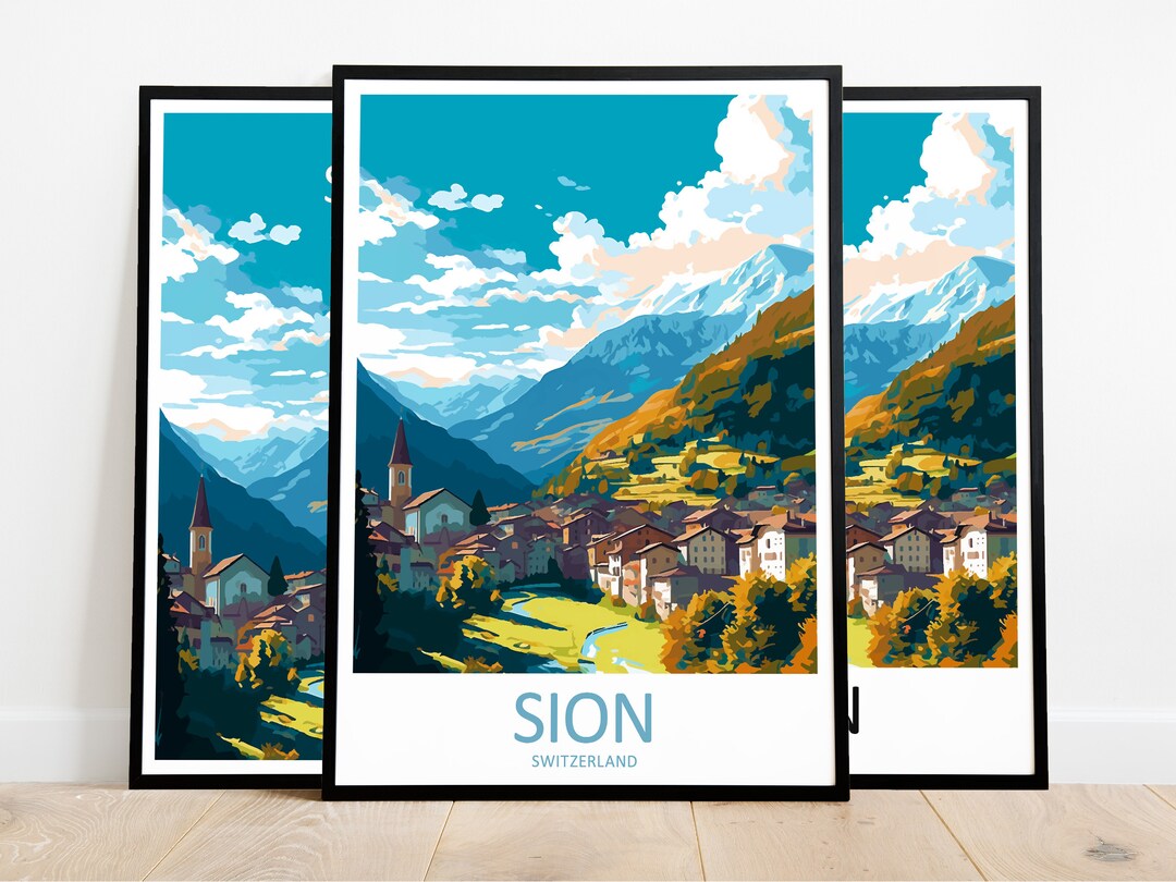 Sion Travel Print Art Sion Poster Switzerland Wall Art Decor Sion Gift ...