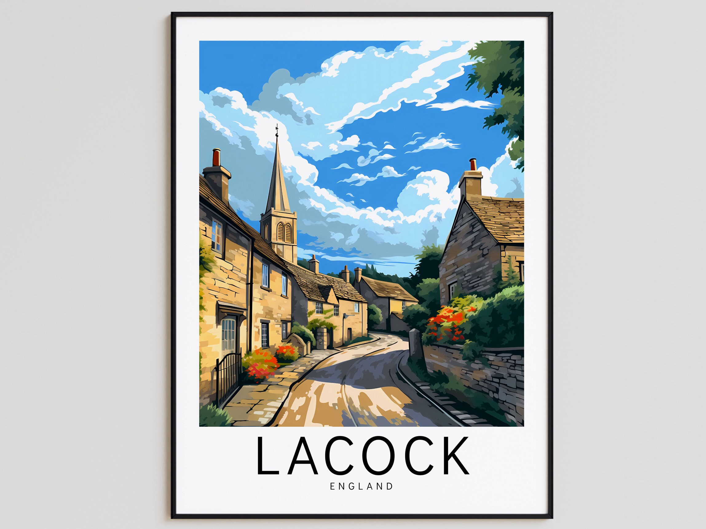 Lacock Travel Poster England Lacock Print Lacock Gift - Etsy