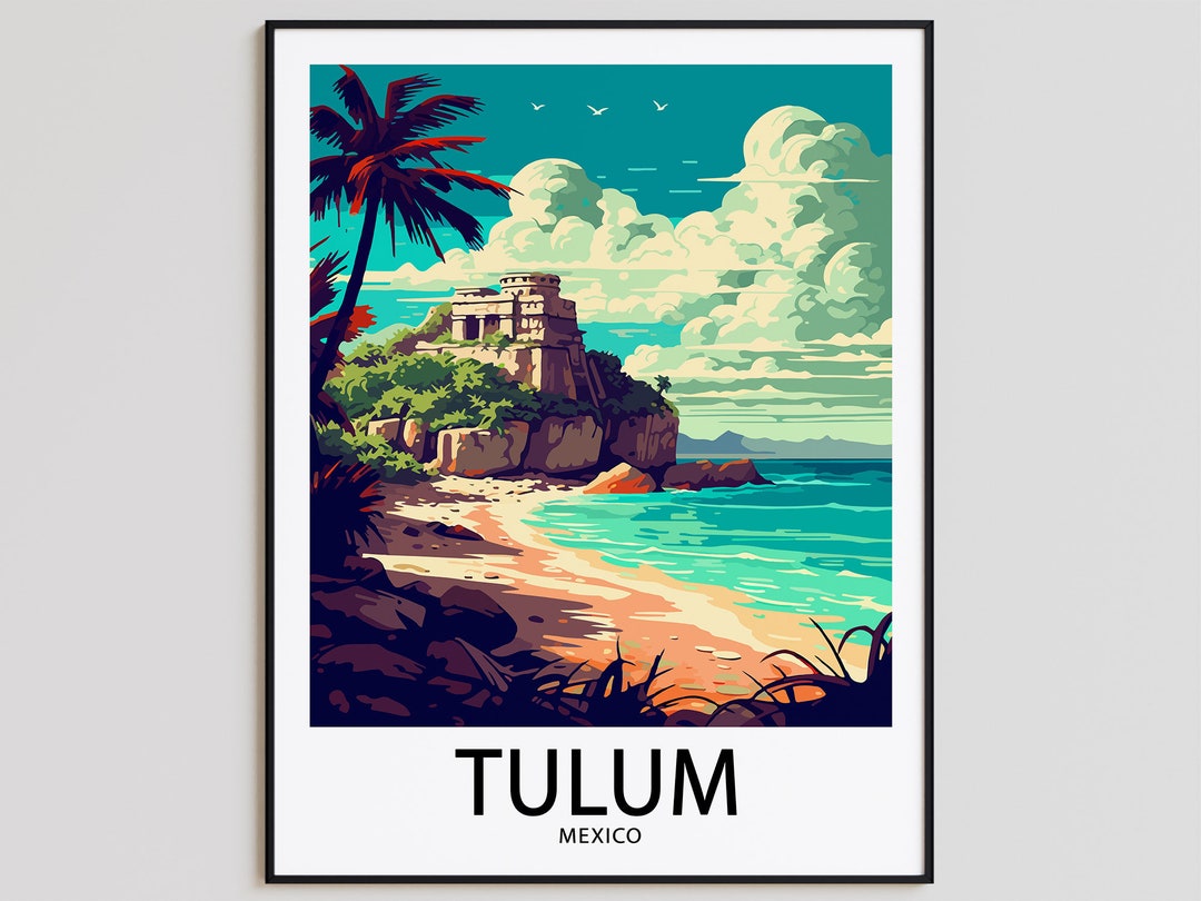 Tulum Travel Poster Tulum Print Mexico Art Print Tulum Gift Tulum Wall ...