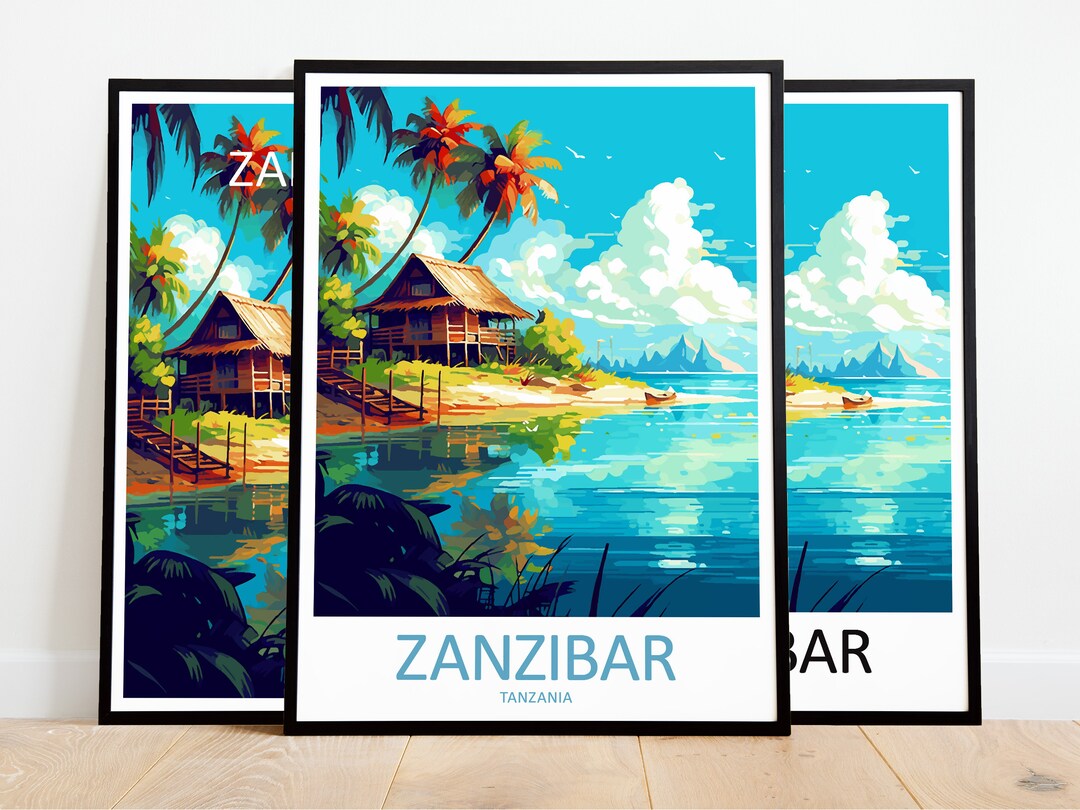 Zanzibar Travel Print Art Zanzibar Poster Tanzania Wall Art Decor ...