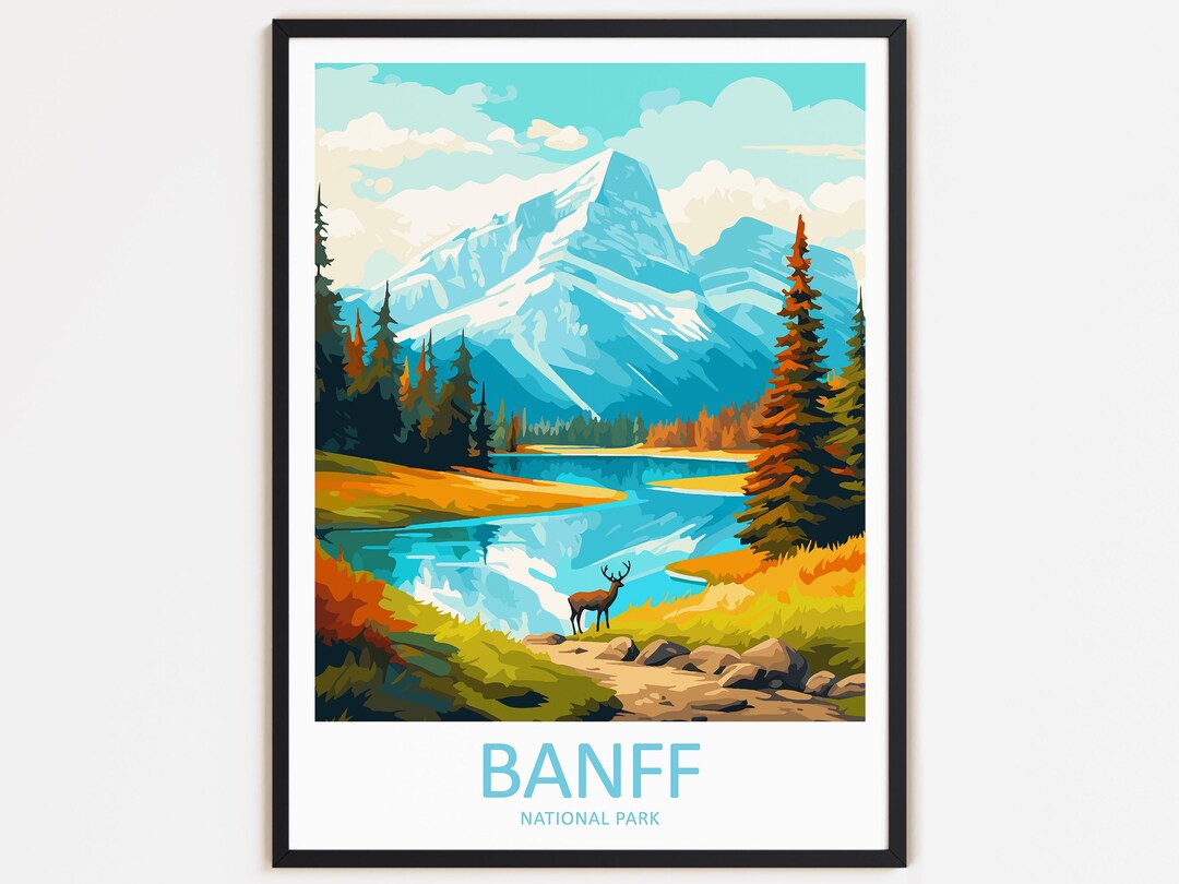 Banff National Park Travel Print Wall Decor Wall Art Banff Wall Hanging ...