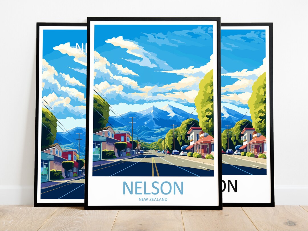 Nelson Travel Print Art Nelson Poster New Zealand Wall Art Decor Nelson ...