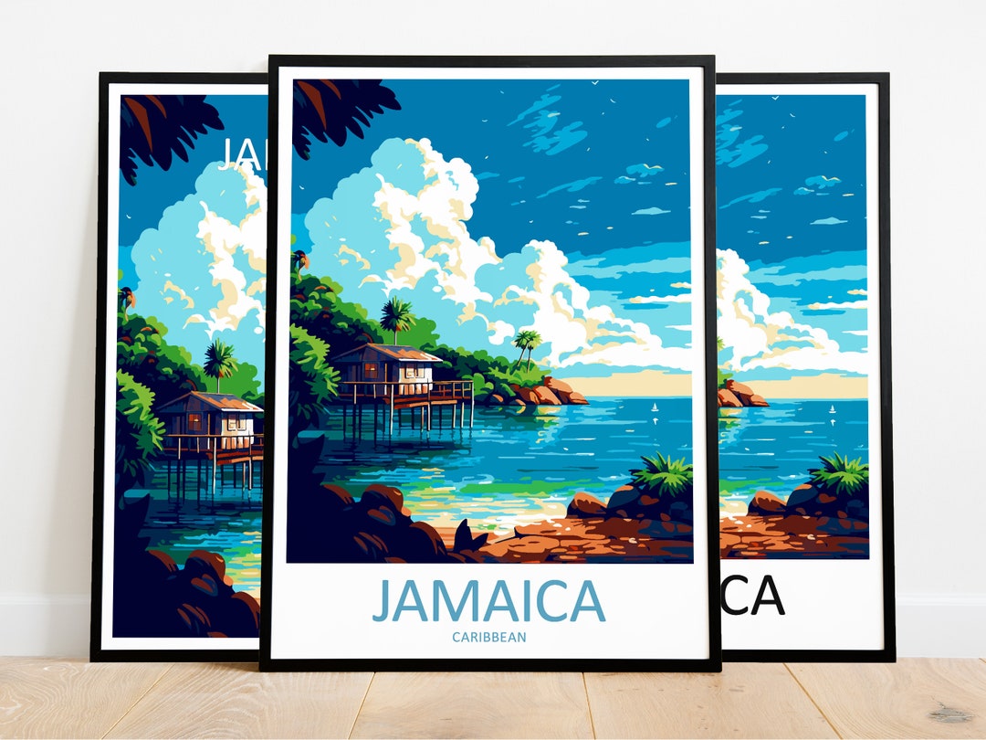 Jamaica Travel Print Art Jamaica Poster Caribbean Wall Art Decor ...
