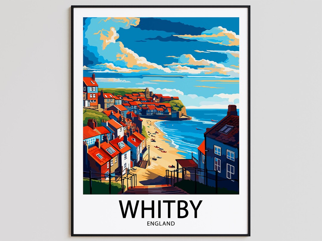 Whitby Travel Poster Whitby Print England Art Print Whitby - Etsy