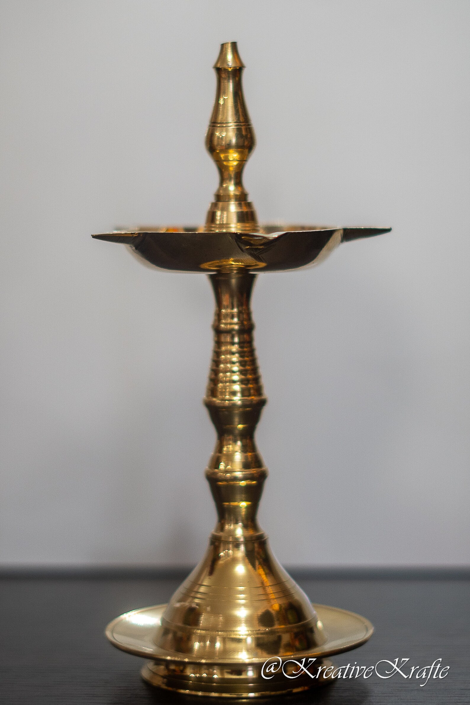 Exquisite Kerala Brass Diya, Kuthu Velaku Oil Lamp Handcrafted for ...
