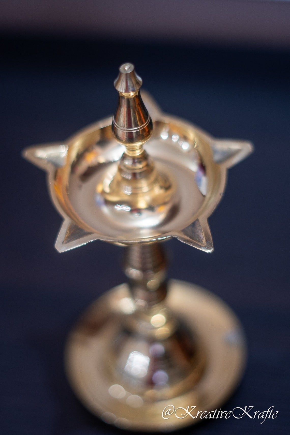 Exquisite Kerala Brass Diya, Kuthu Velaku Oil Lamp - Handcrafted for ...