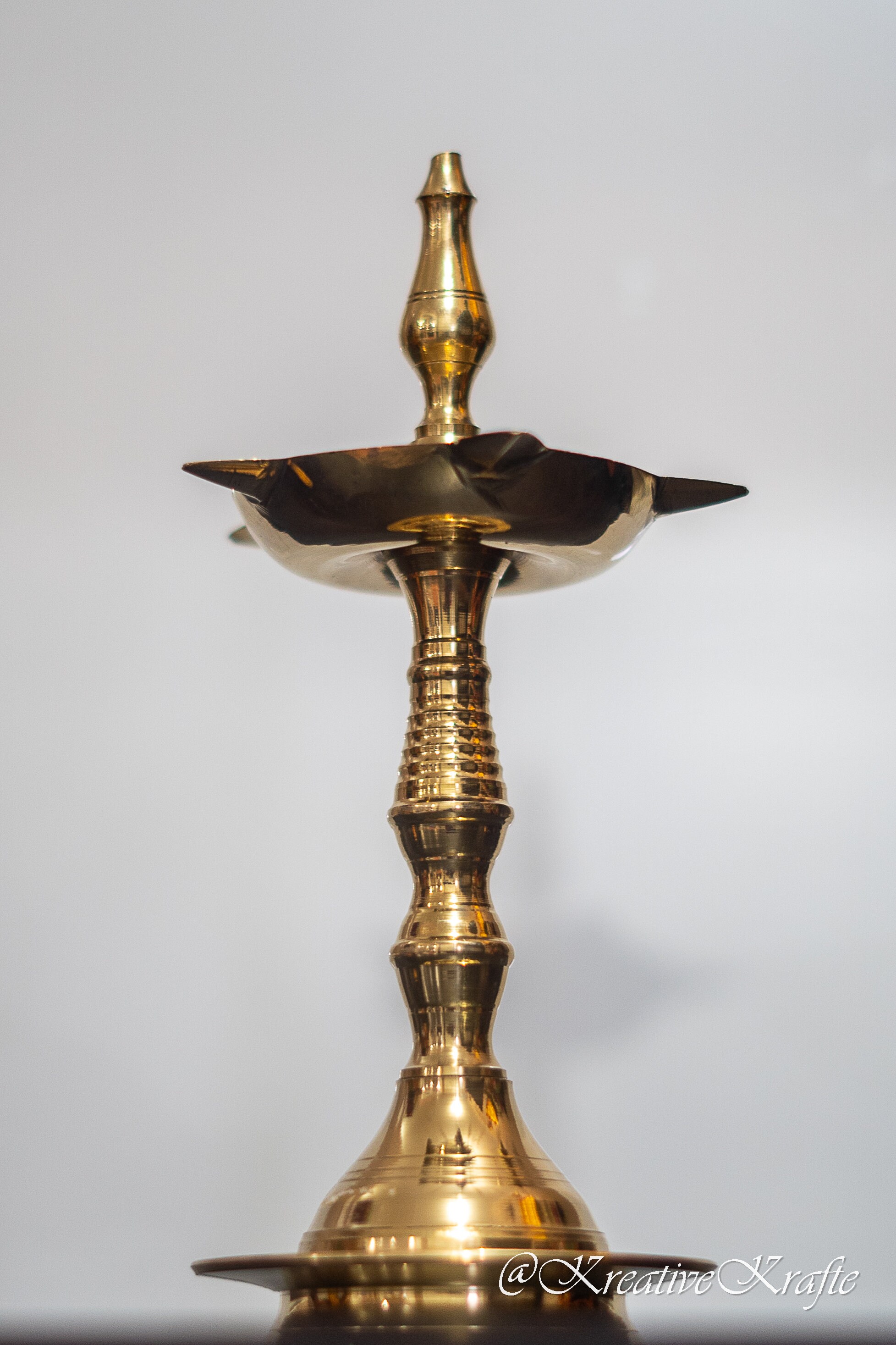 Exquisite Kerala Brass Diya, Kuthu Velaku Oil Lamp Handcrafted for ...